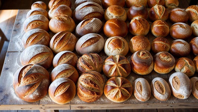 A Table Full of Different Types of Bread, Including Baguettes and Rolls ...