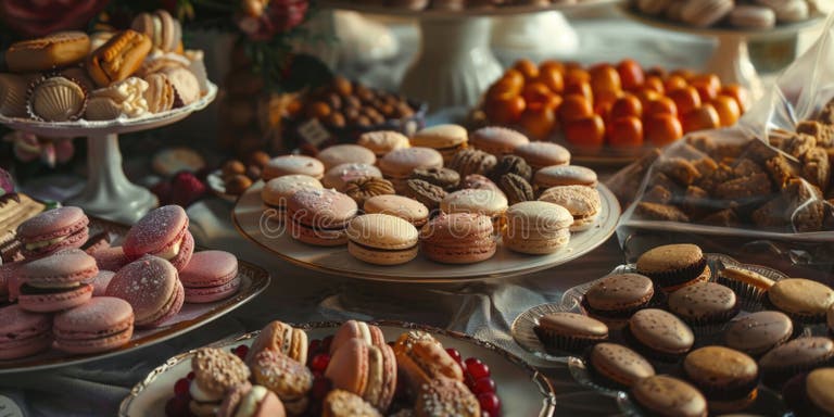 A Table Full of Different Types of Pastries and Desserts, Including ...