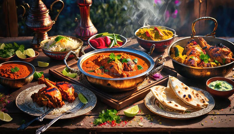 A table full of food stock illustration. Illustration of lunch - 307436844