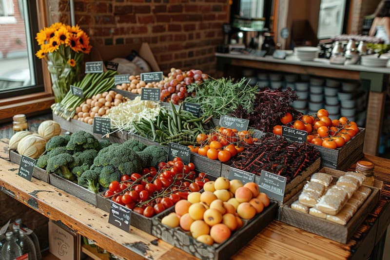 A Table Full of Fresh Produce Including Tomatoes, Broccoli, and Oranges ...