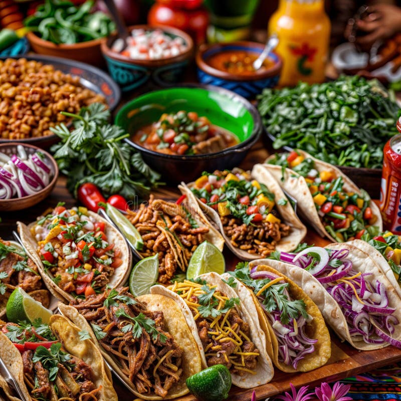 Table Full of Traditional Mexican Food. World Food Day Concept Stock ...