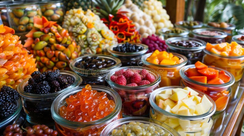 A Table Full of Tropical Fruits in Different Stages of Preservation ...