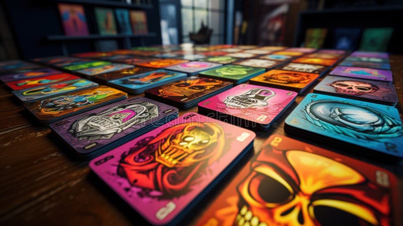 Table Game of Strategy and Luck with Cards, Chips, and Stacks Stock ...