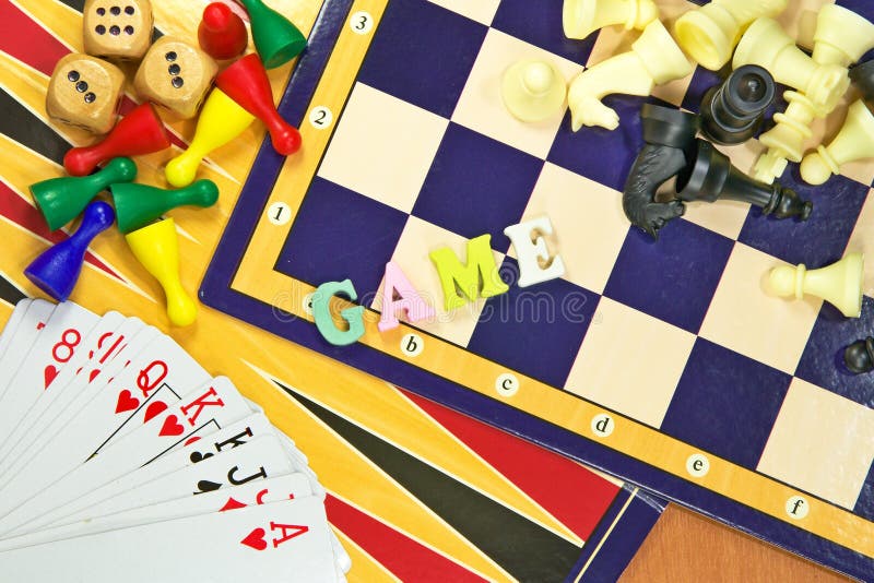 Table games mix stock image. Image of chessboard, luck - 45917073