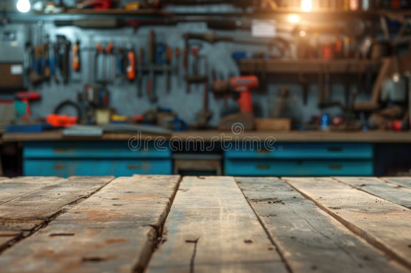 The Table with Garage Tool Background. Generative AI Stock Photo ...