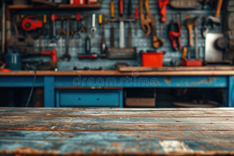 The Table with Garage Tool Background. Generative AI Stock Image ...