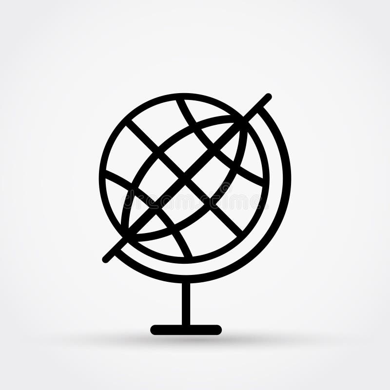 World Globe Line Icon. Table Globe Vector Illustration Isolated on ...