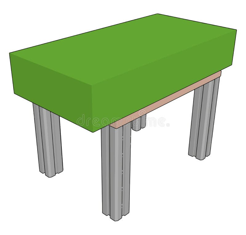 Table with Green Brick, Illustration, Vector Stock Vector ...