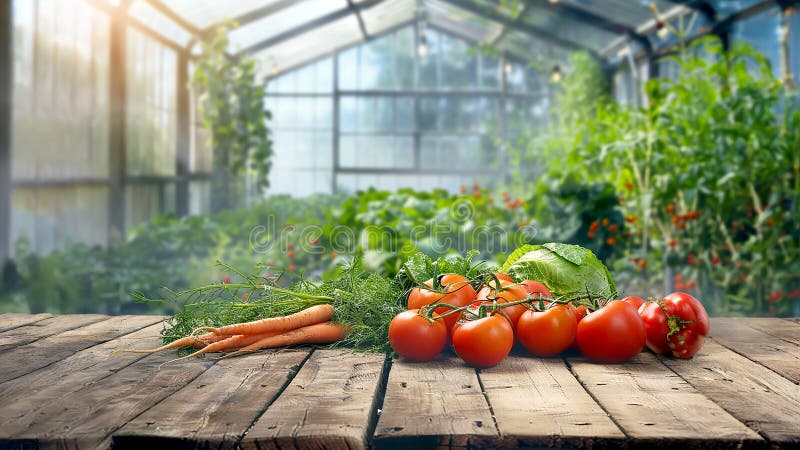 Fresh Produce in a Greenhouse Stock Illustration - Illustration of ...
