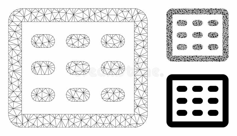 Table Grid Vector Mesh 2D Model and Triangle Mosaic Icon Stock Vector ...