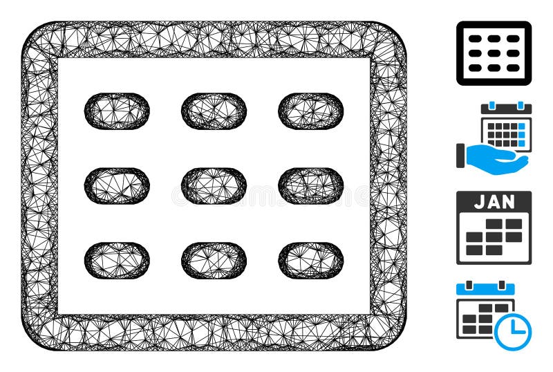 Table Grid Line on Green Color Background Vector Illustration Stock ...