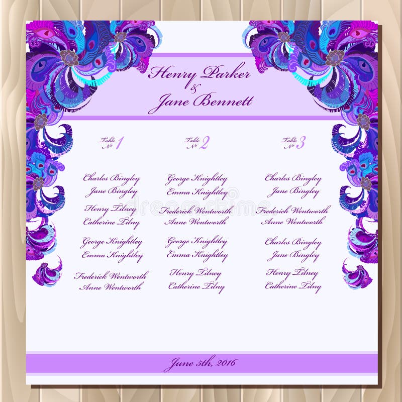 Table Guest List. Background with Red Iris Flowers. Wedding Template ...