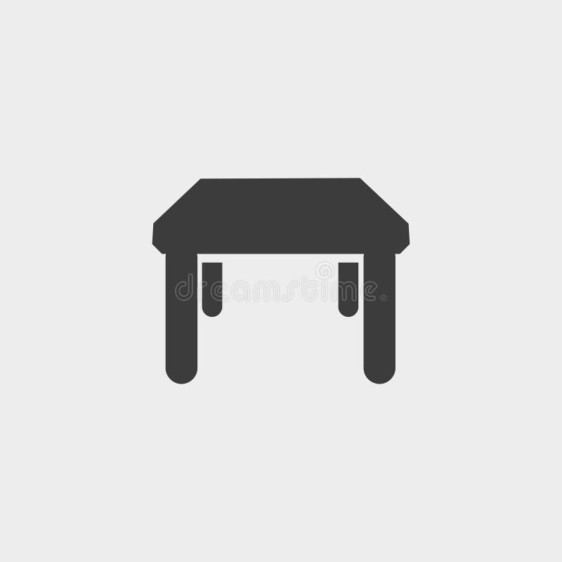 Table Icon in a Flat Design in Black Color. Vector Illustration Eps10 ...