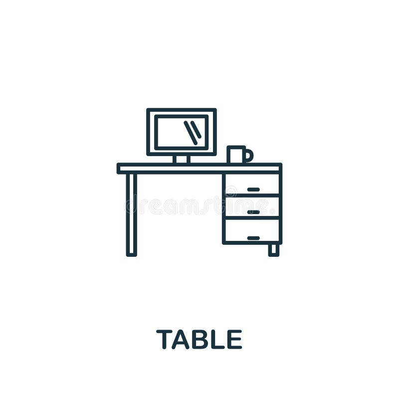 Table Icon from Office Tools Collection. Simple Line Table Icon for ...
