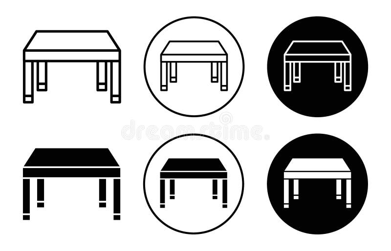 Table Icon Outline Flat Icon Stock Vector - Illustration of business ...