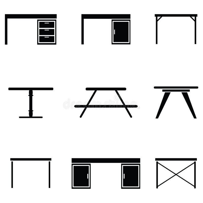 Table icon set stock illustration. Illustration of table - 102693852