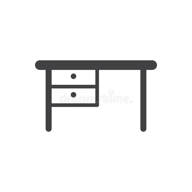 Table Icon stock vector. Illustration of table, drawer - 374786774