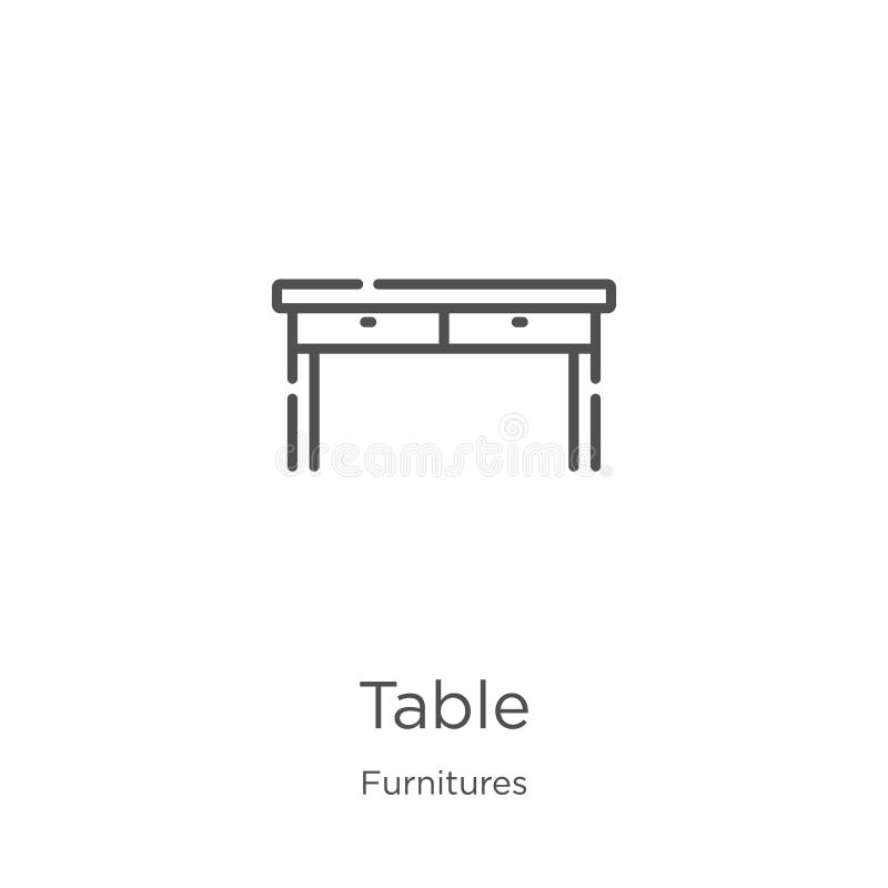 Table Icon Vector from Furnitures Collection. Thin Line Table Outline ...