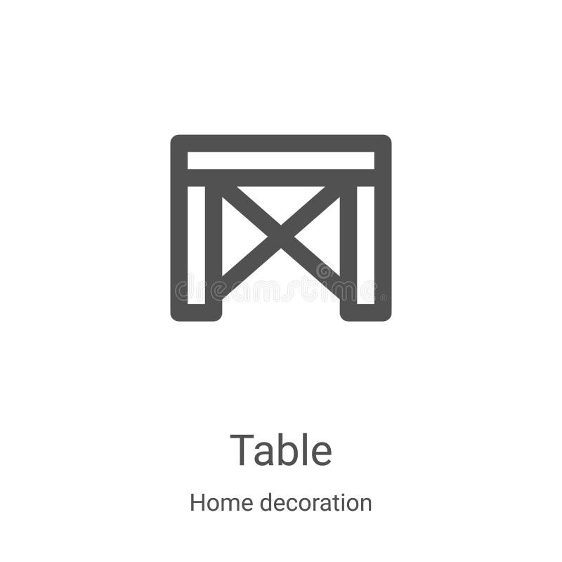 Table Icon Vector from Home Decoration Collection. Thin Line Table ...