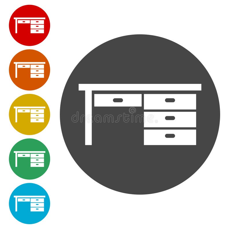 Table Icon Vector, Office Table Icon Stock Vector - Illustration of ...