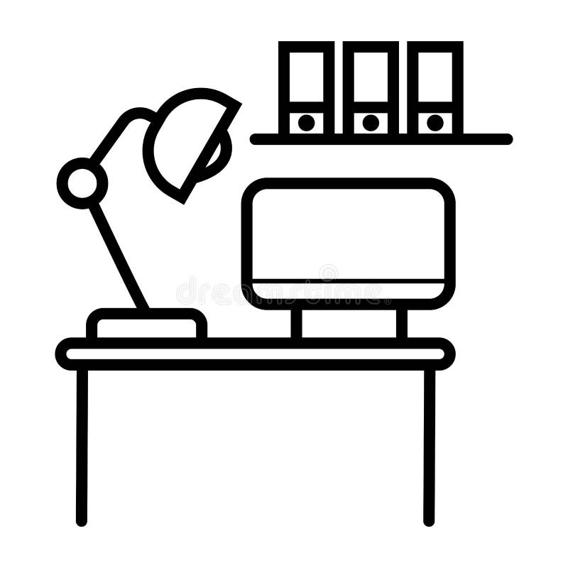 The Table Icon. Workplace and Job, Office, Working Symbol. Flat Stock ...