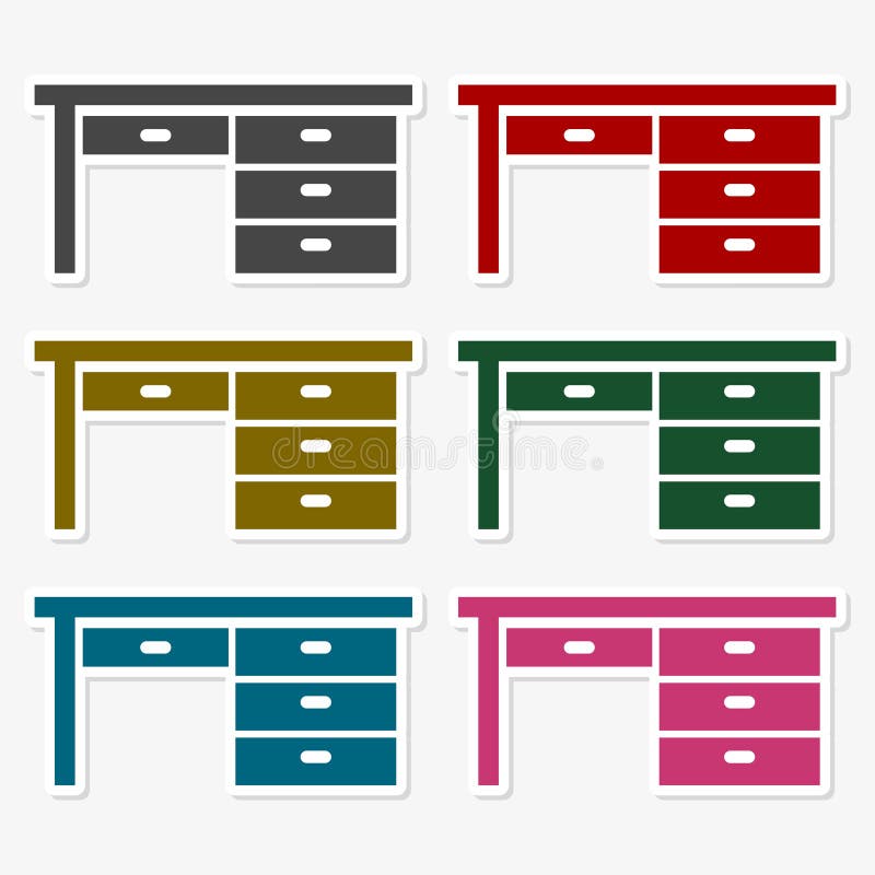 Table icons, color set stock vector. Illustration of medium - 125728354