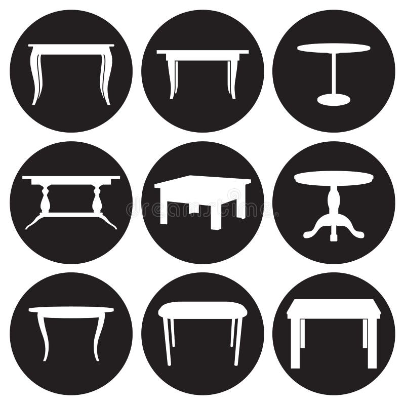 Table icons stock illustration. Illustration of kitchen - 98631032