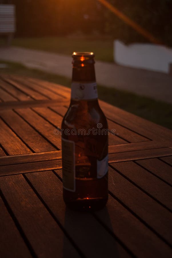 Wooden Table with Beer on it Stock Image - Image of food, nature: 122691333