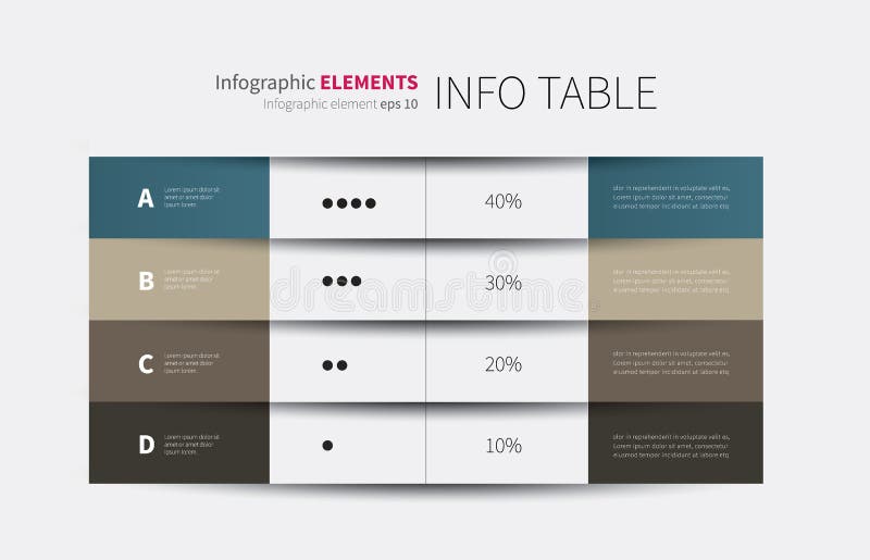Table Infographic De 4 Colonnes Illustration de Vecteur - Illustration ...
