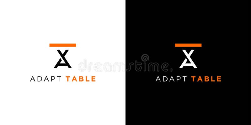 A Table Initial Logo Design Unique and Simple Stock Vector ...