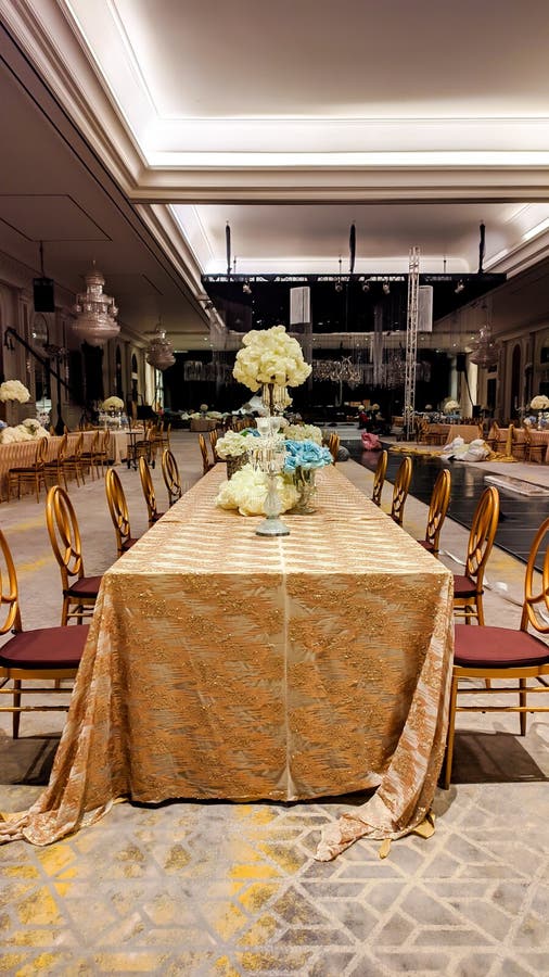 Table for invited guests stock photo. Image of furniture - 239998078