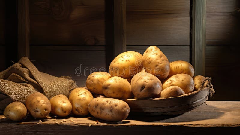 Table Isolated Potato Vegetable Stock Illustration - Illustration of ...