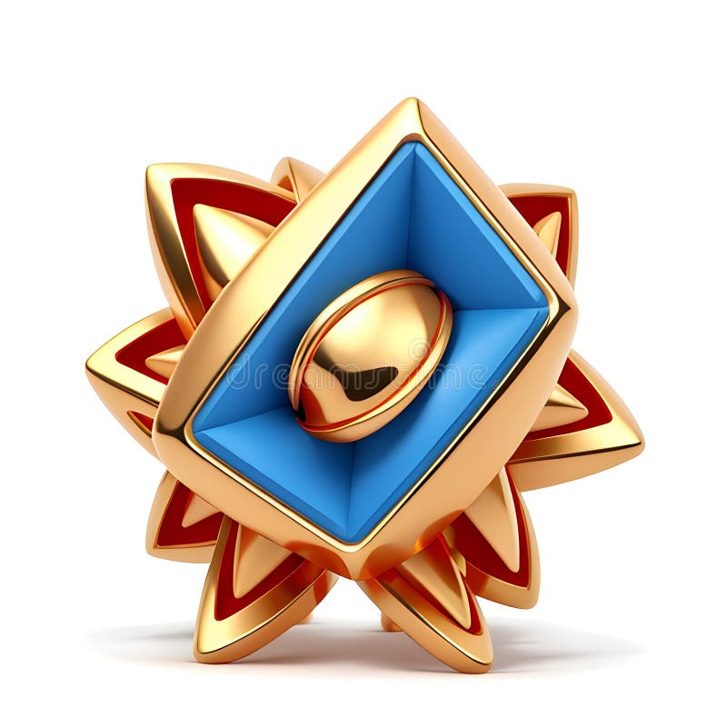 Table Jewellery in Gold. Gold in Blue Stone Stock Illustration ...