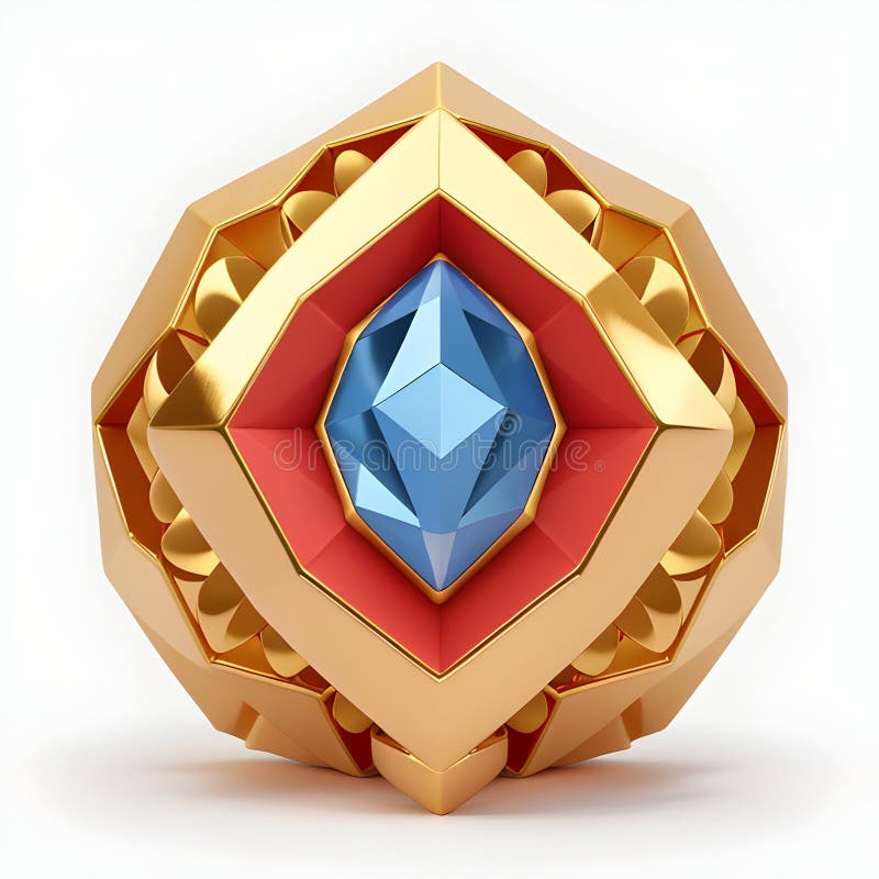 Table Jewellery in Gold. Red Blue Stock Illustration - Illustration of ...