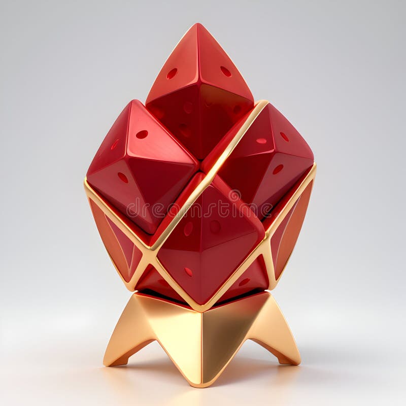 Table Jewellery in Gold. Red Colored Red Spinel Stock Illustration ...