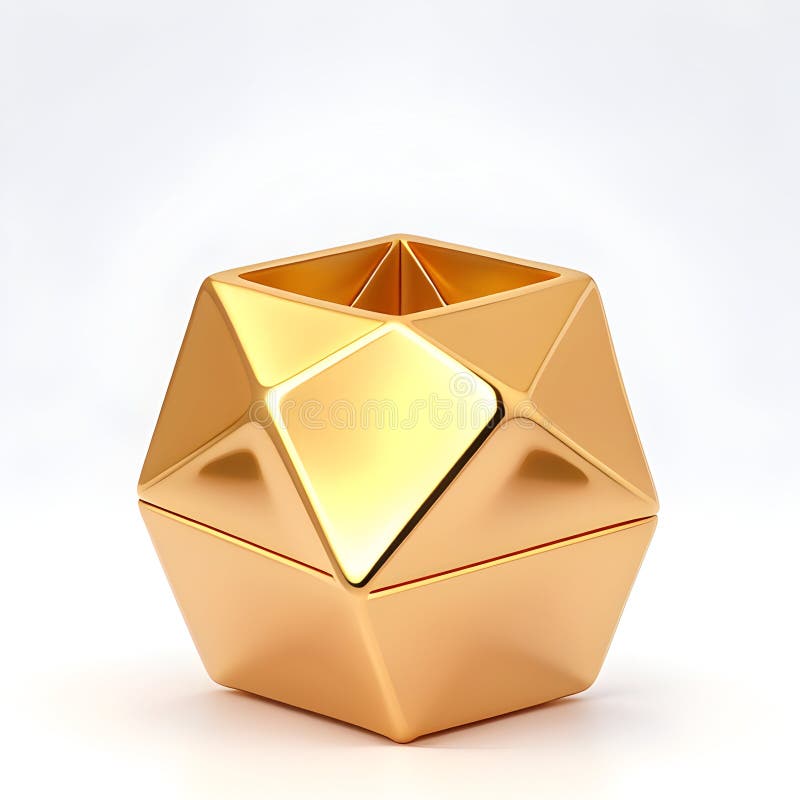 Table Jewellery in Gold. Volumetric Figure Stock Illustration ...