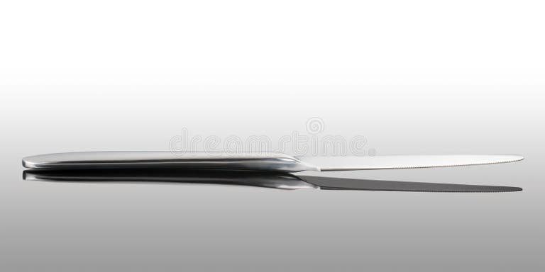 Table Knife and Reflection Isolated with Clipping Path Stock Photo ...