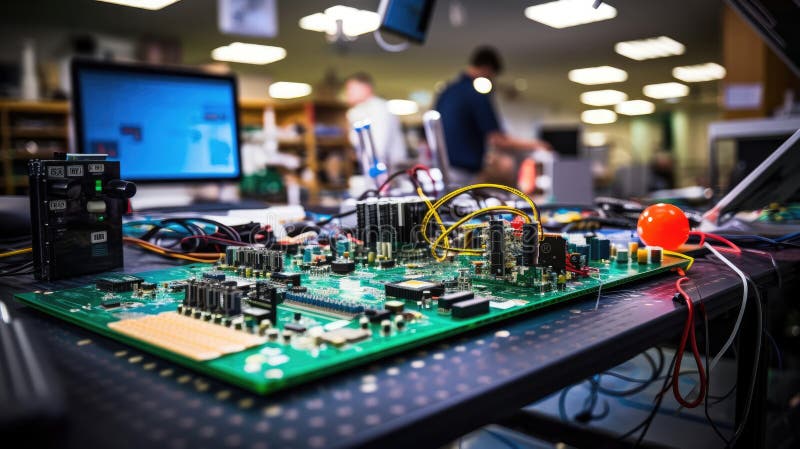 On the Table in the Laboratory, Various Electronic Components Stock ...