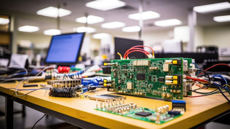 On the Table in the Laboratory, Various Electronic Components Stock ...
