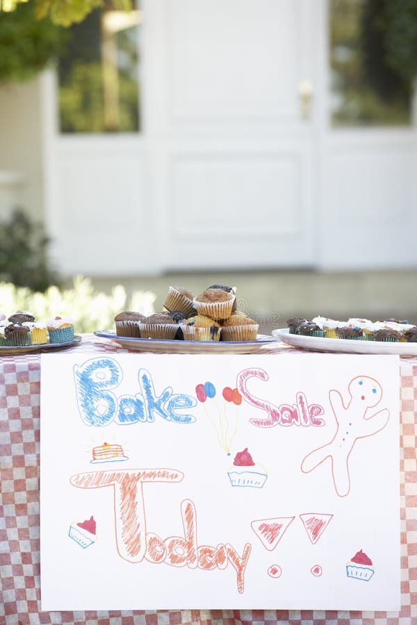 Table Laid Out for Bake Sale Stock Image - Image of outdoors ...