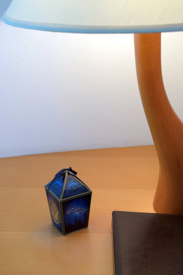 Table Lamp beside the Book with Pencil Stock Image - Image of electric ...