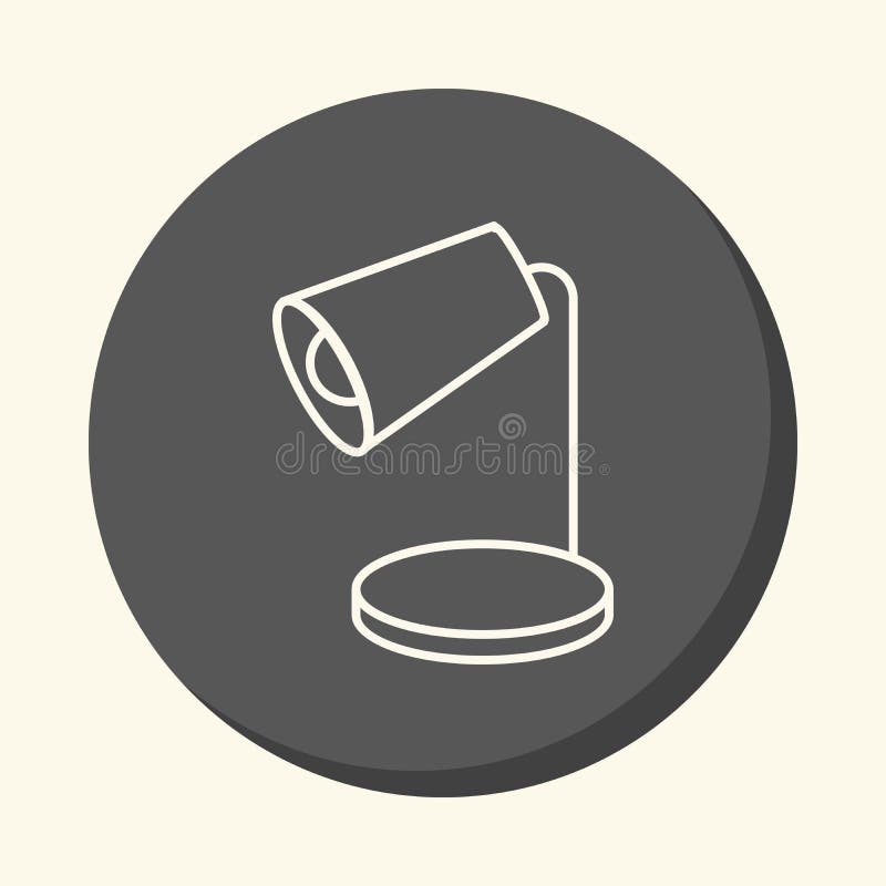 Table Lamp, Circular Line Icon with the Illusion of Volume, an Element ...