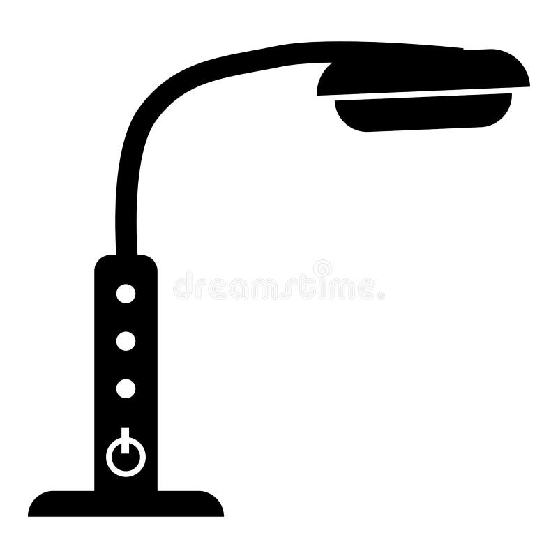 Table Lamp with Control Panel Icon, Simple Style Stock Vector ...
