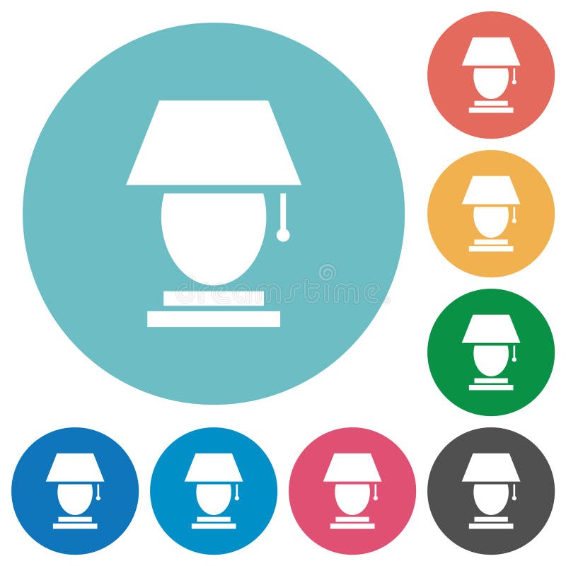Table Lamp Flat Round Icons Stock Vector - Illustration of electricity ...