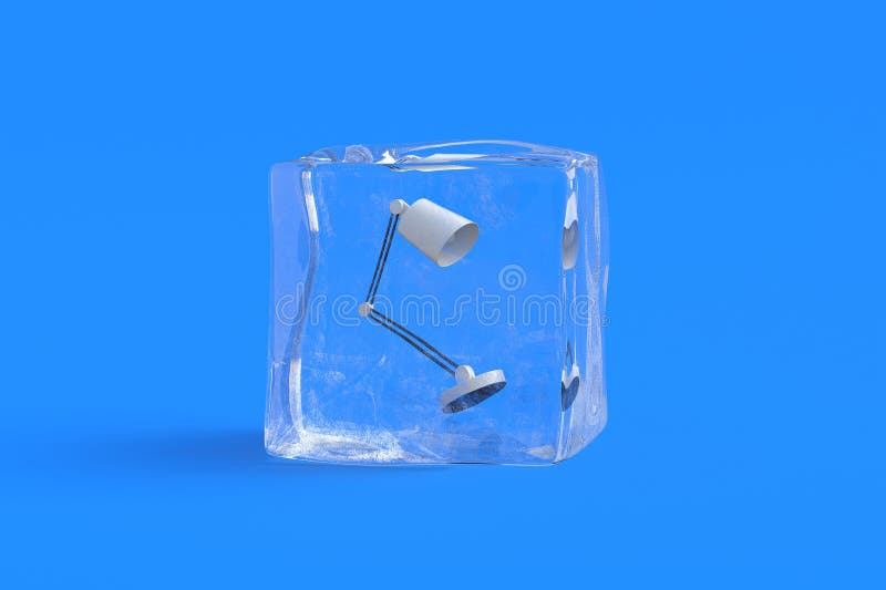 Table lamp in ice cube stock illustration. Illustration of furniture ...