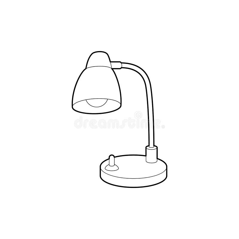 Table Lamp Icon, Outline Style Stock Vector - Illustration of isolated ...