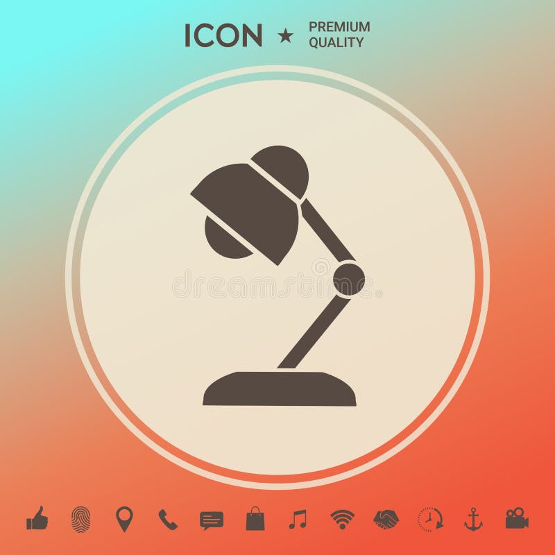 Table lamp icon stock vector. Illustration of silhouette - 120299954