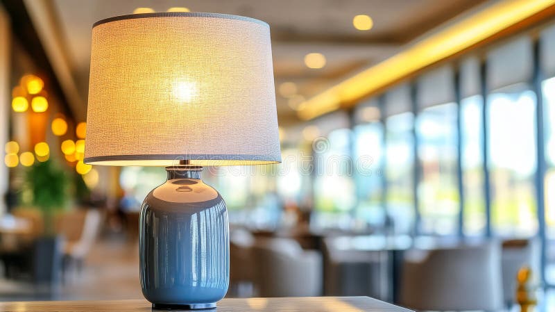Table Lamp with Intricate Base and Diffused Light Stock Image - Image ...