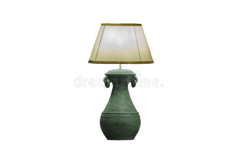 Table Lamp Isolated with Path Stock Image - Image of antique, lampshade ...