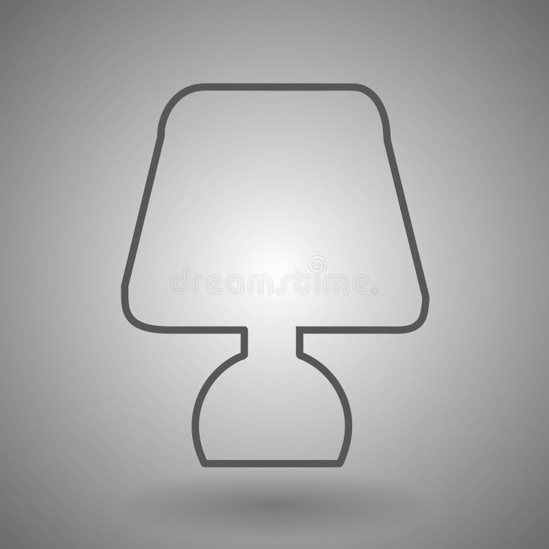 Table Lamp Line Icon. Linear Lamp Icon Illustration on Gray Background ...